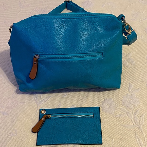 Bags | Teal With Matching Change Purse Womens Bag Set | Poshmark